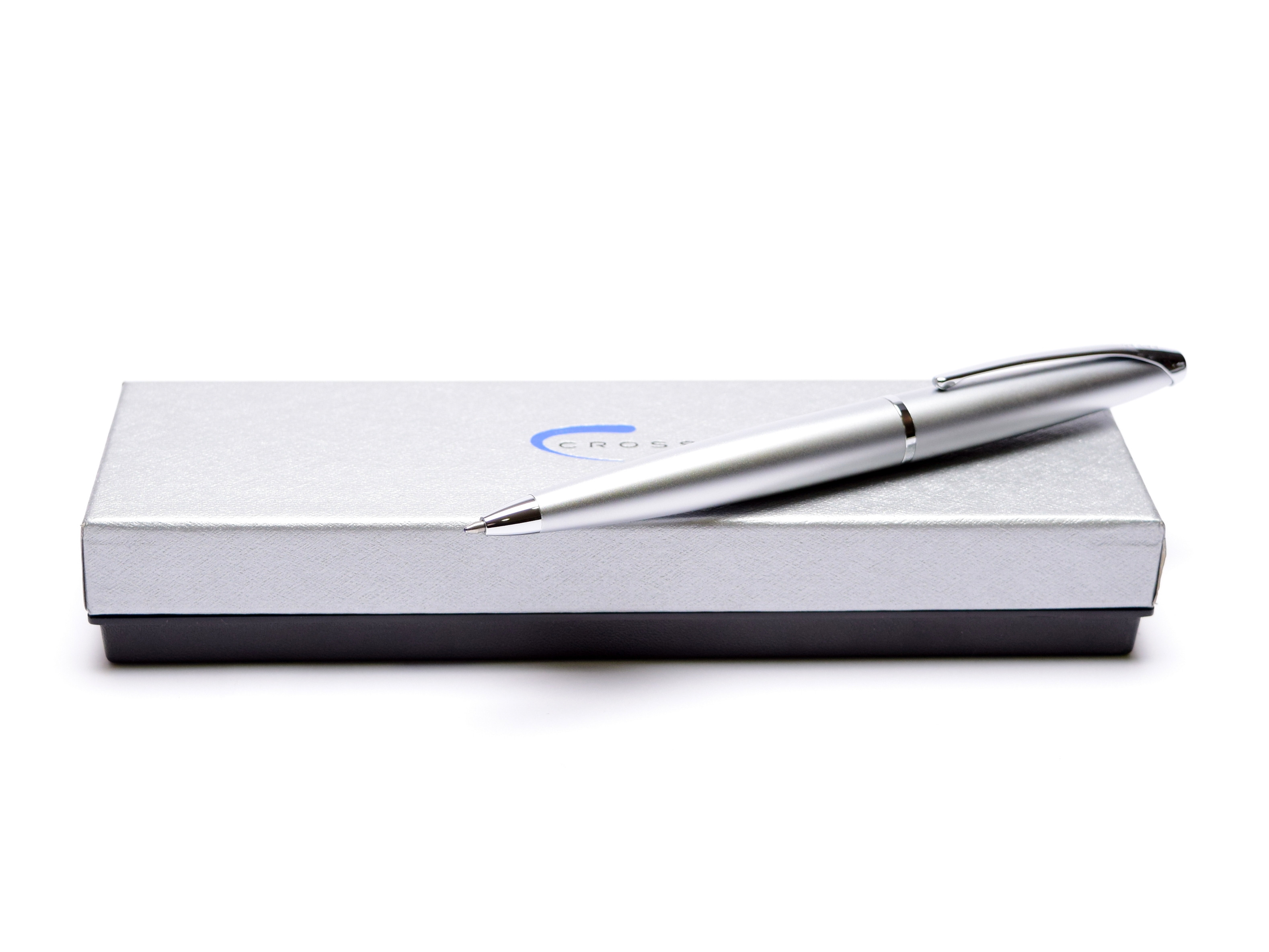 NOS Cross ATX Pure Chrome Mat Silver Ballpoint Twist Retract Mechanism ...