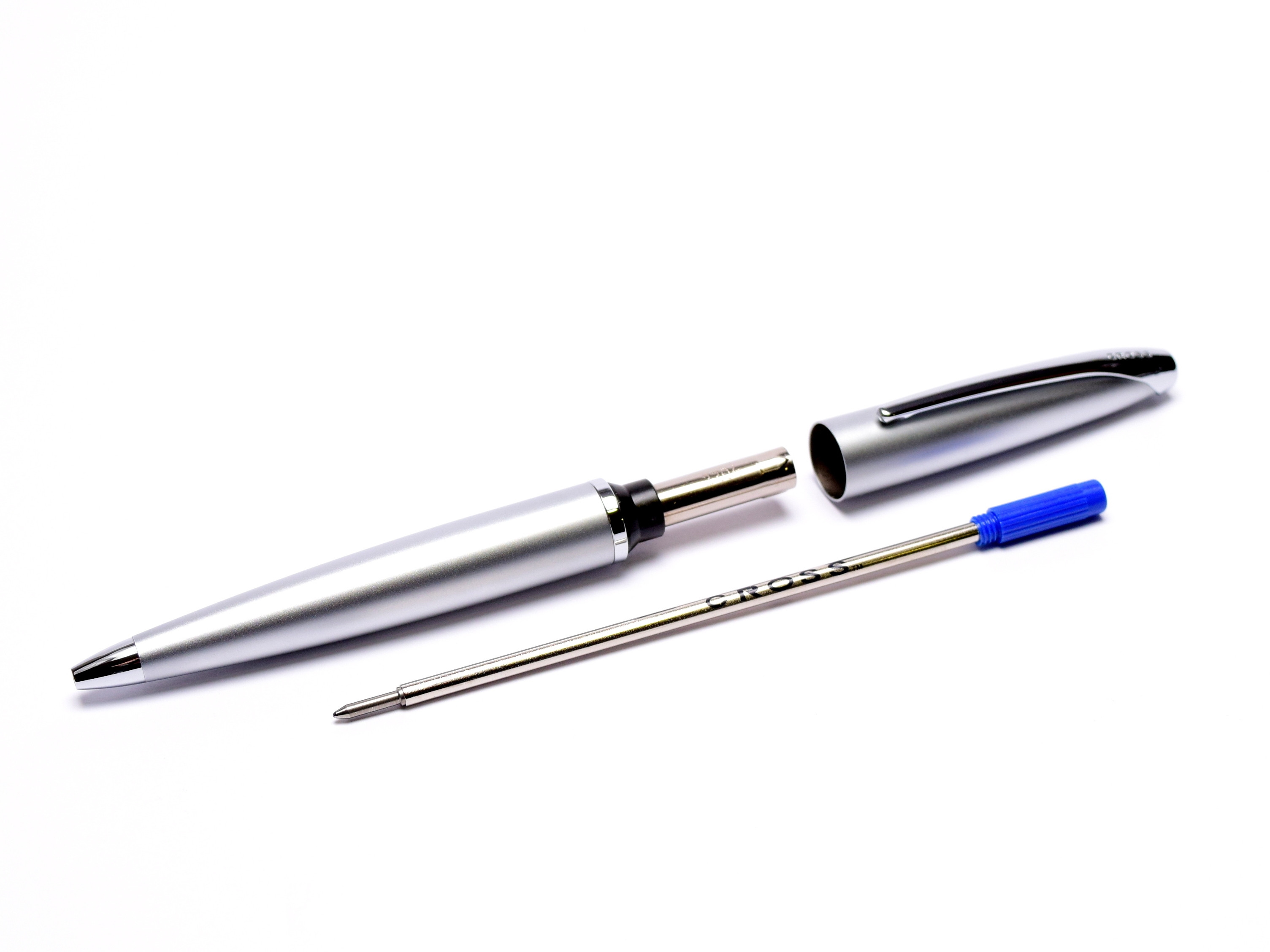 NOS Cross ATX Pure Chrome Mat Silver Ballpoint Twist Retract Mechanism ...