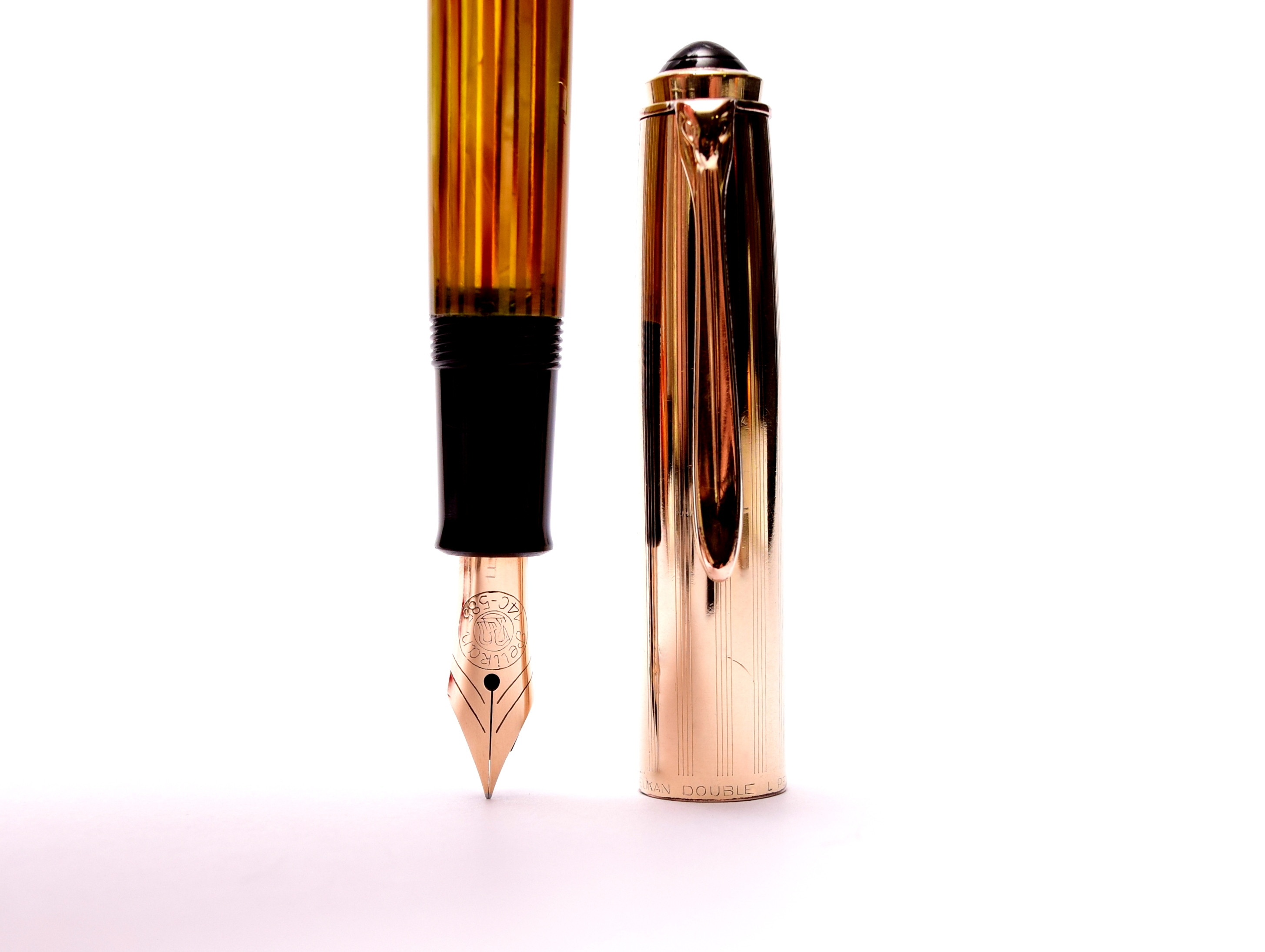 Vintage Rare PELIKAN 500NN (500) Rolled Gold Flexible 14K 585 Gold F ...