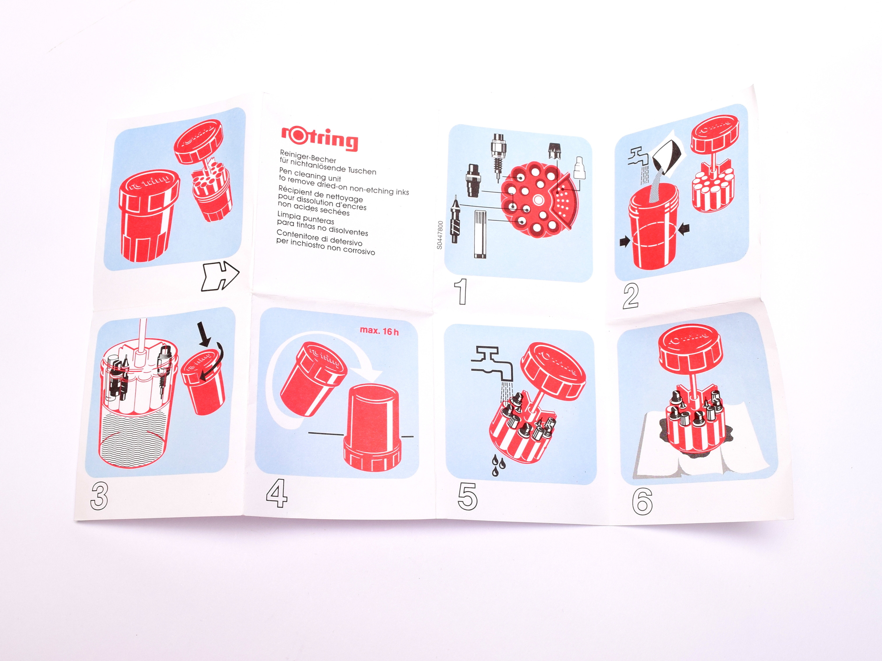 NOS Vintage Rotring Ink Pen Cleaning Unit Made in Germany + 10 Cleaner ...