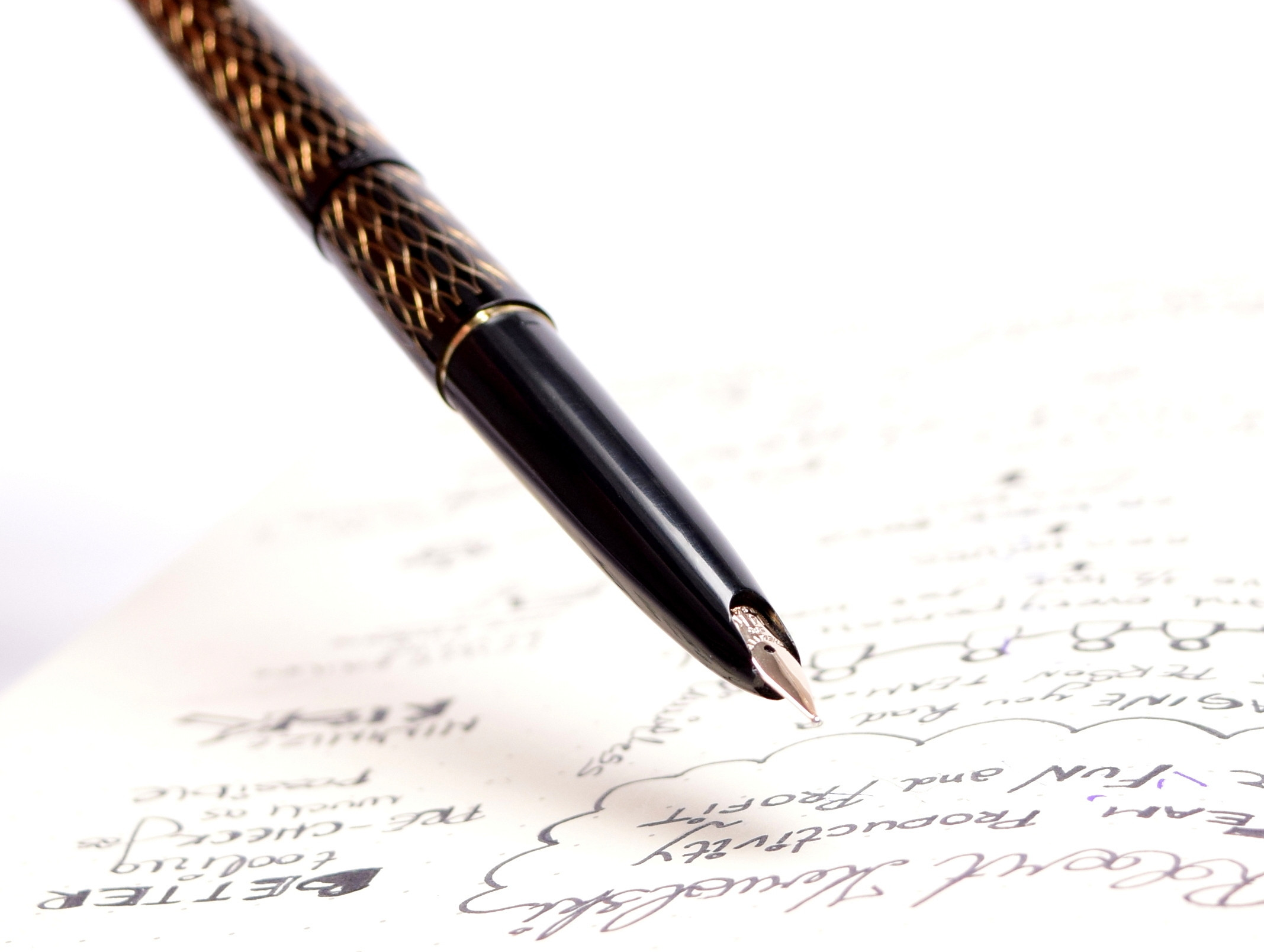 Lady Sheaffer 632 Black Enamel & Gold Tulle Net M Medium Triumph Point ...