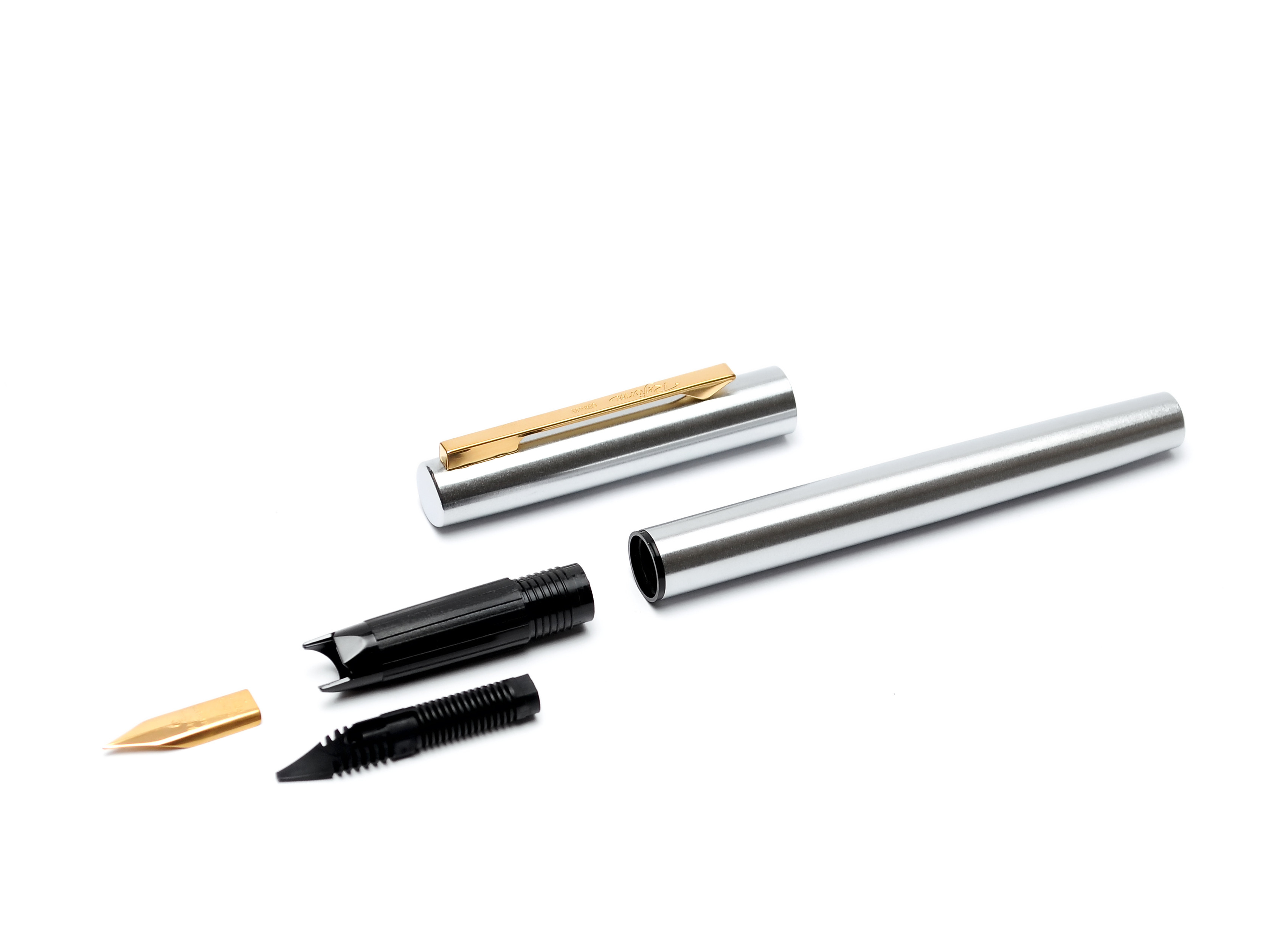 Vintage 80's Reform Brushed Matte Steel EF Gold Nib Fountain ...