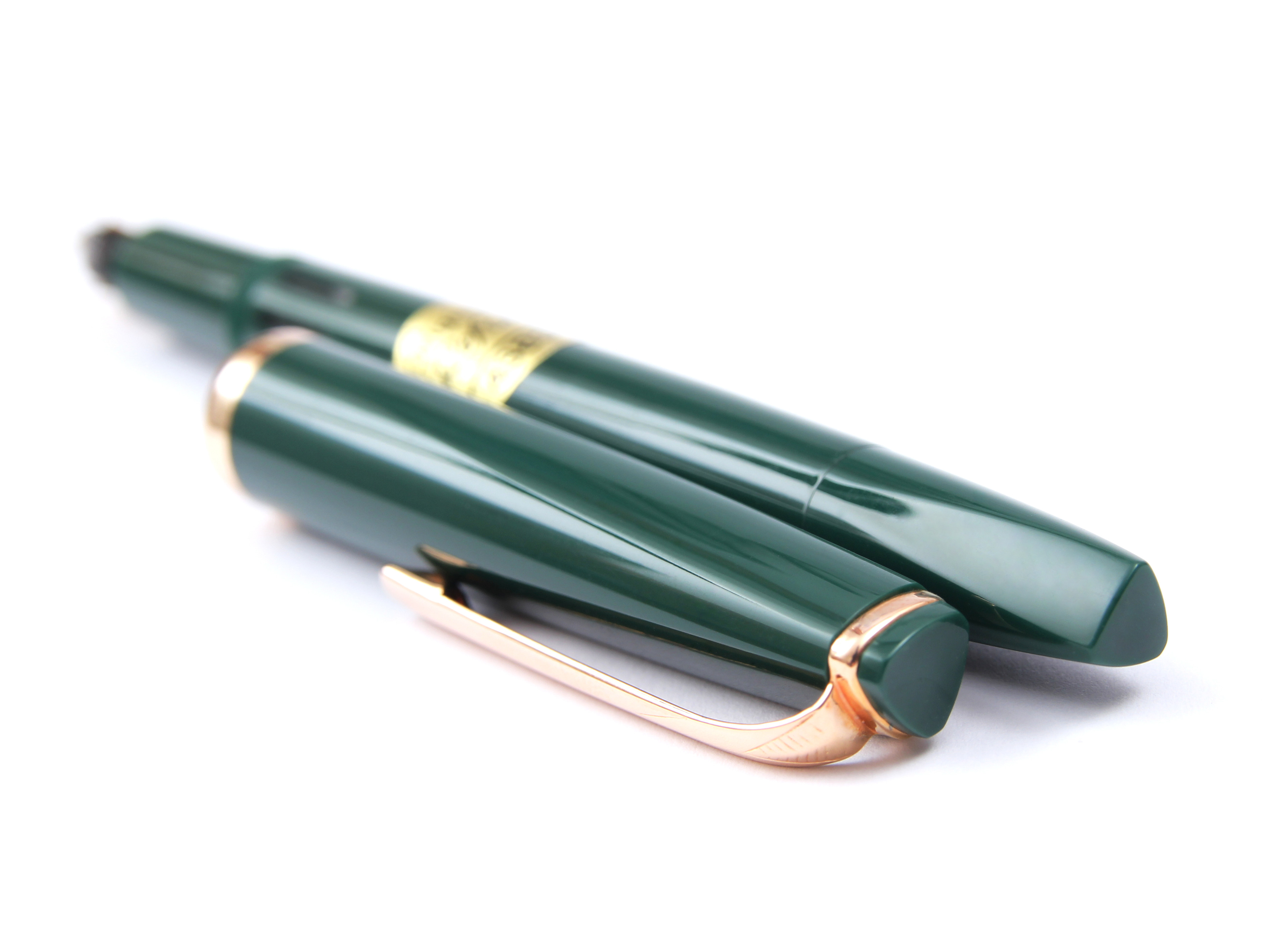 1960's Reform 4383 Green Triangular 14K Gold F "Wet Noodle" Flex Nib ...